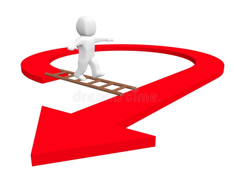 Man Take a Shortcut, Not Detour Stock Illustration - Illustration of ...