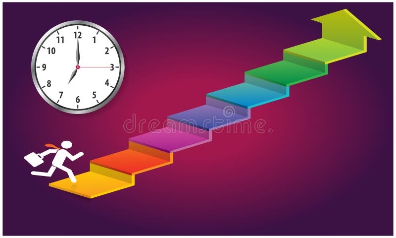 Man take steps to grow stock vector. Illustration of stepmother - 180340810