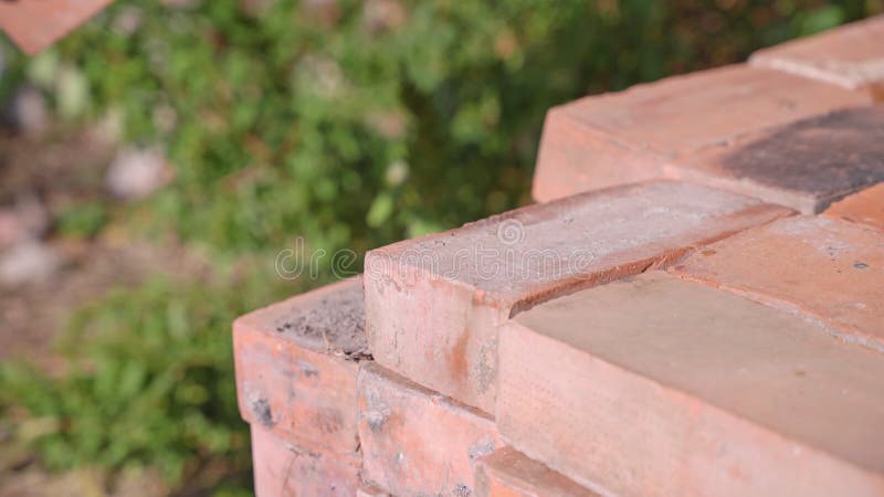 Man Takes Brick for Construction from Brick Warehouse Stack Stock ...