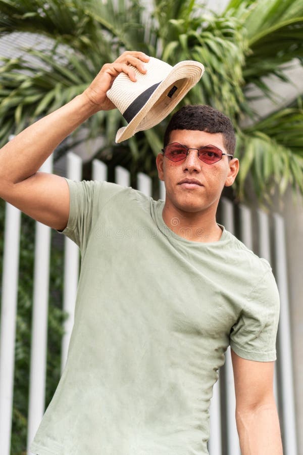 A Man Takes Off His Hat in the Open Air Stock Image - Image of fashion ...