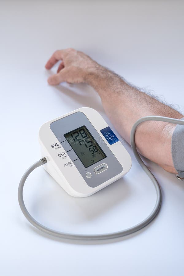 Man Taking Blood Pressure with Result of High Blood Pressure, Stock ...