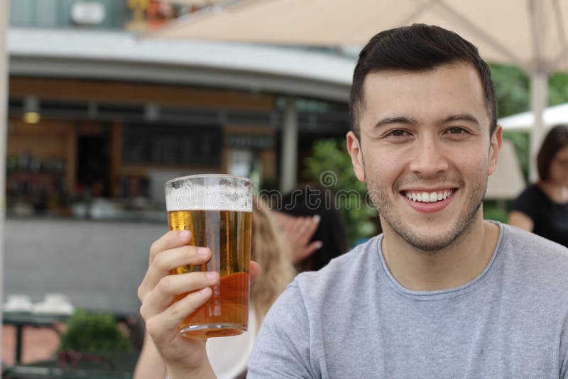 Man Taking a Break with a Cold Refreshing Beer Stock Image - Image of ...