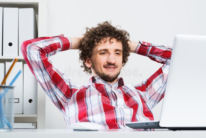 Man taking a break stock photo. Image of alone, student - 59696264