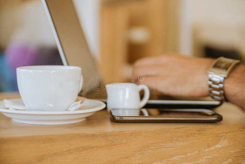 Coffee Break in the Office stock photo. Image of handsome - 118430408