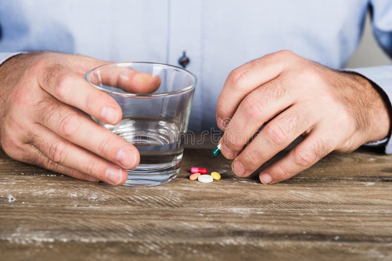 Man taking drugs stock image. Image of gastric, addiction - 85201491