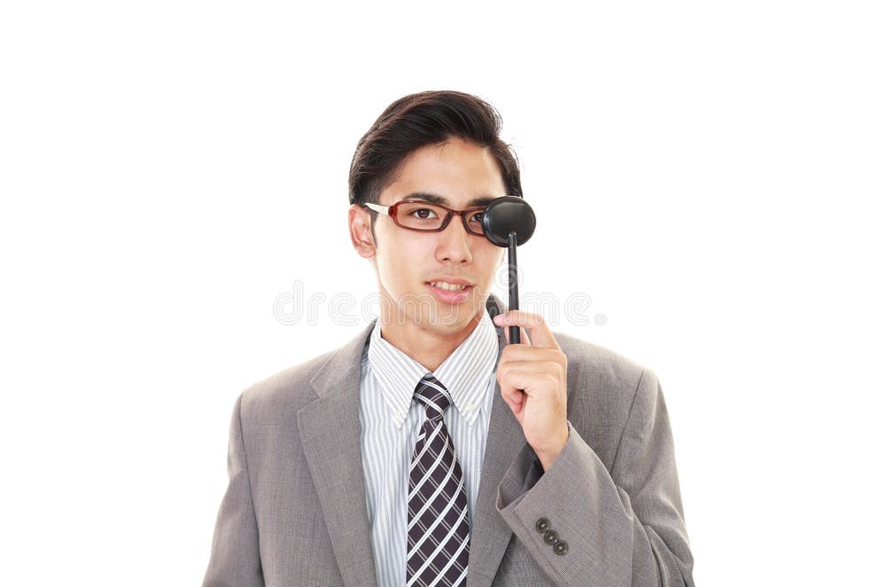 Man taking an eye test stock photo. Image of enjoying - 57020136