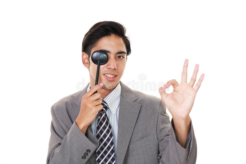 Man taking an eye test stock image. Image of male, joyful - 57020223
