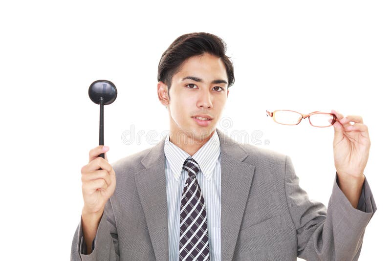 Man taking an eye test stock image. Image of asian, medical - 57058373