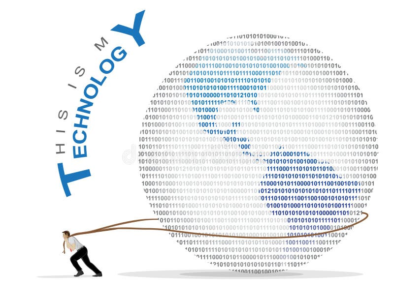 Man Taking His Technology World Himself Stock Illustration ...