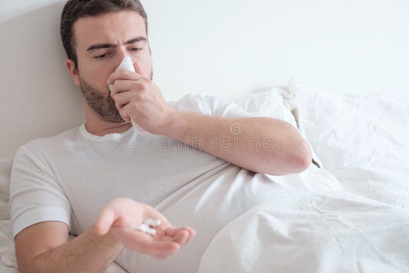 Man taking medicine pills stock image. Image of healthy - 79031093