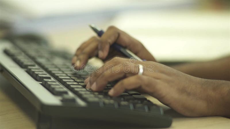 Man Taking Note and Typing on Keyboard - Close Up 3 Stock Footage ...
