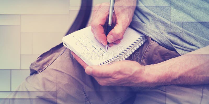 Man Taking Notes Pocket Book Geometric Pattern Stock Photos - Free ...