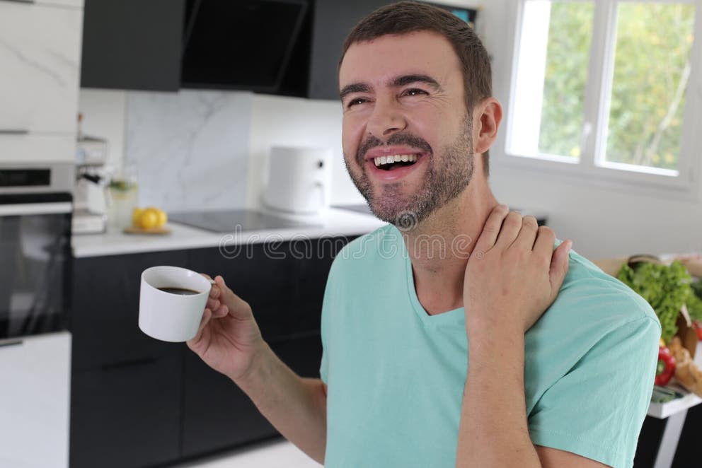 Man Taking a Pause with Coffee Cup Stock Image - Image of casual, aroma ...