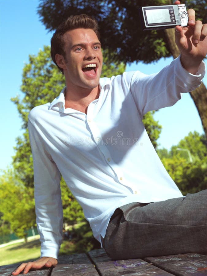 Man taking a photo stock image. Image of caucasian, cell - 47173813