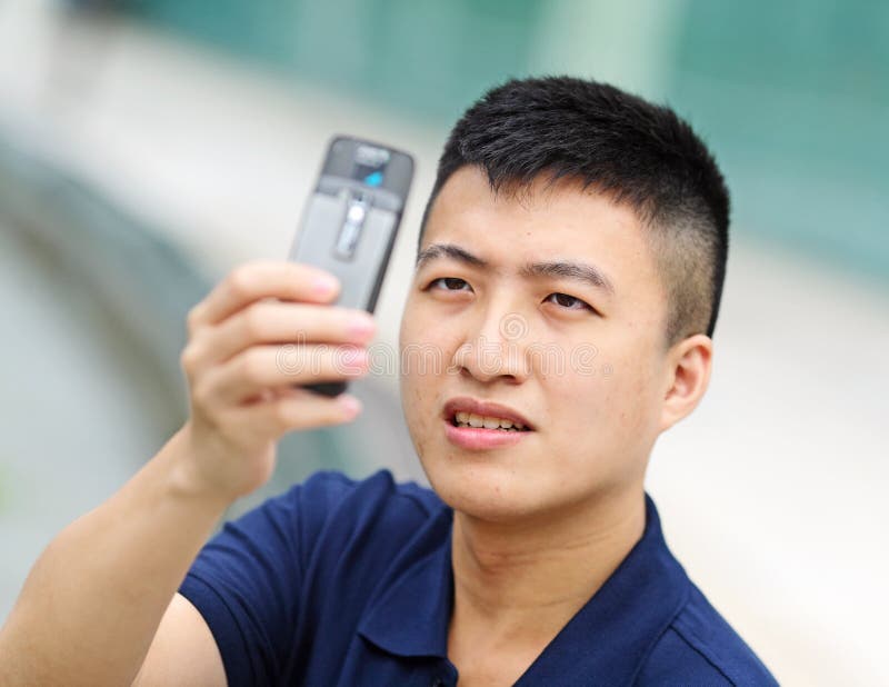 Man Taking Picture with Mobile Phone Stock Photo - Image of people ...