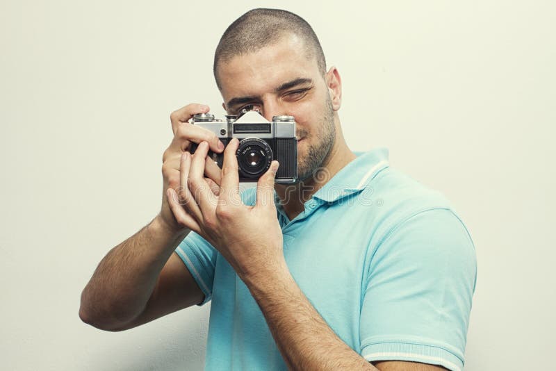 Man taking picture stock photo. Image of shot, thoughtful - 65992924