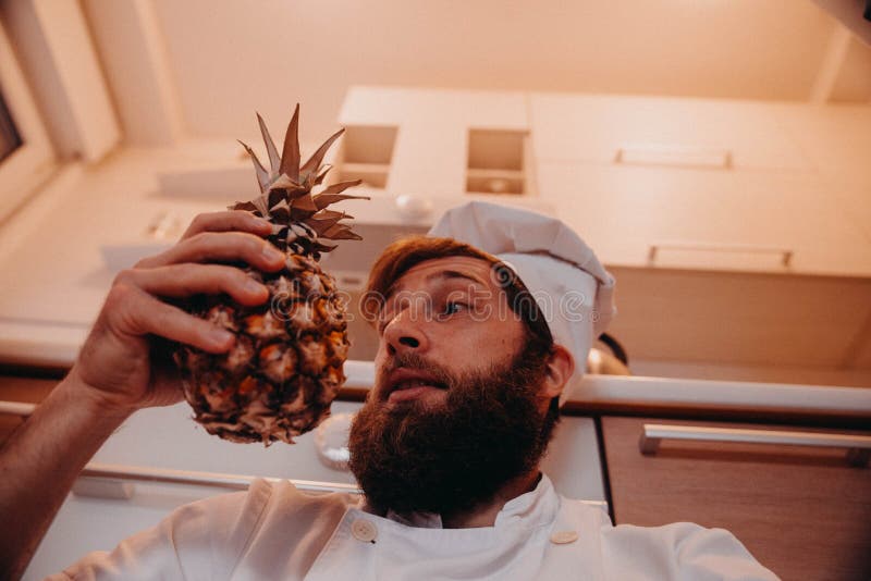Man Taking Selfie in the Kitchen Stock Photo - Image of casual ...