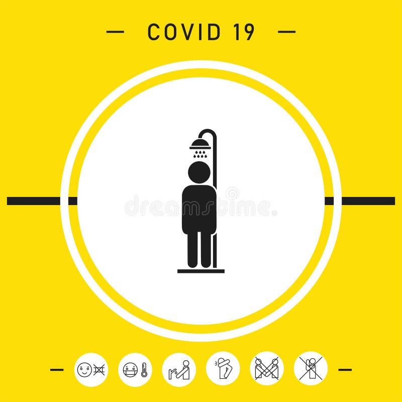 Man Taking a Shower. Graphic Elements for Your Design Stock Vector ...