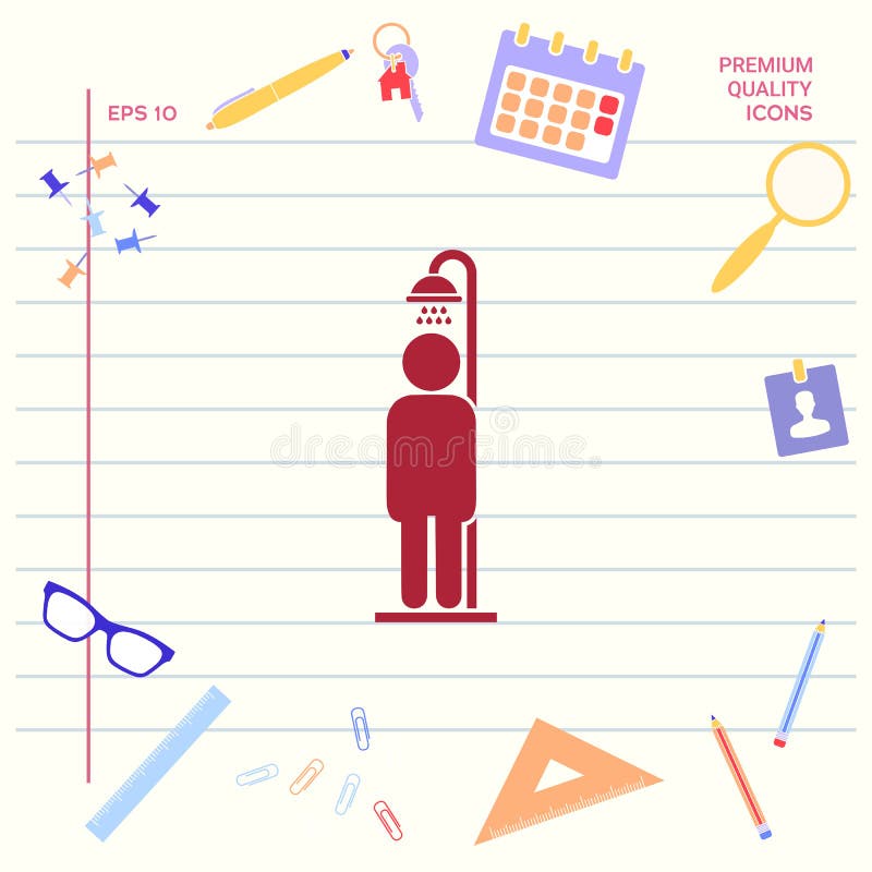 Man Taking a Shower . Graphic Elements for Your Design Stock Vector ...