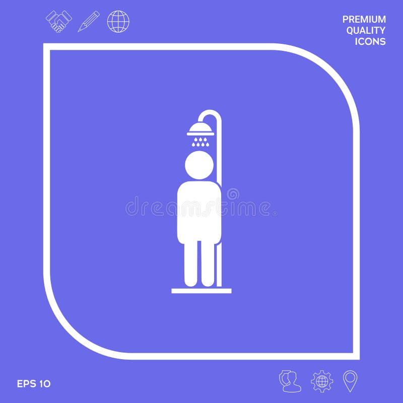 Man Taking a Shower. Graphic Elements for Your Design Stock Vector ...