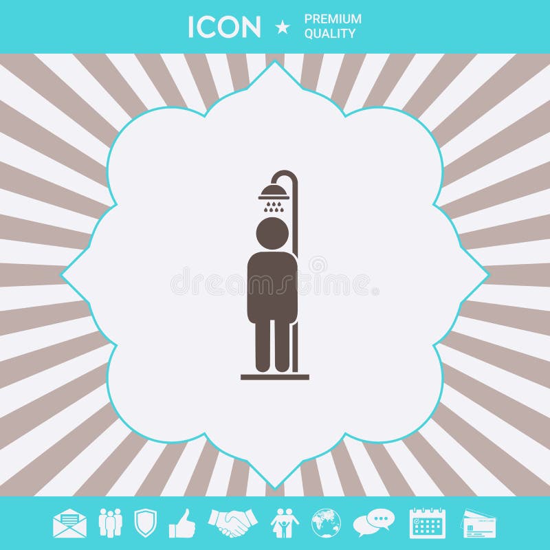 Man Taking a Shower. Graphic Elements for Your Design Stock ...