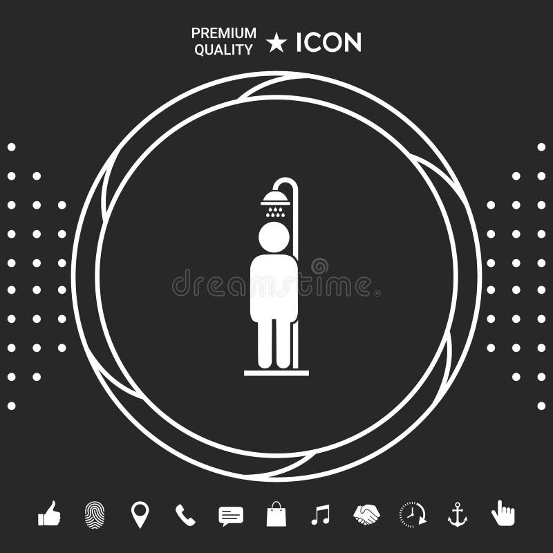Man Taking a Shower . Graphic Elements for Your Designt Stock Vector ...