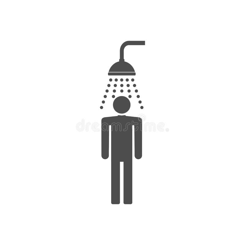 Man Taking Shower Vector Shower Web Icon Stock Illustration