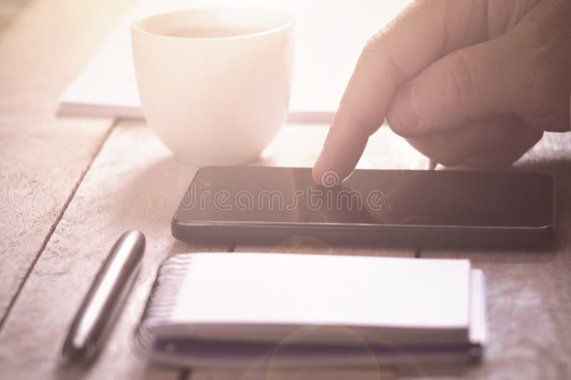 Man Taking Some Notes while Taking a Coffee. Stock Photo - Image of ...