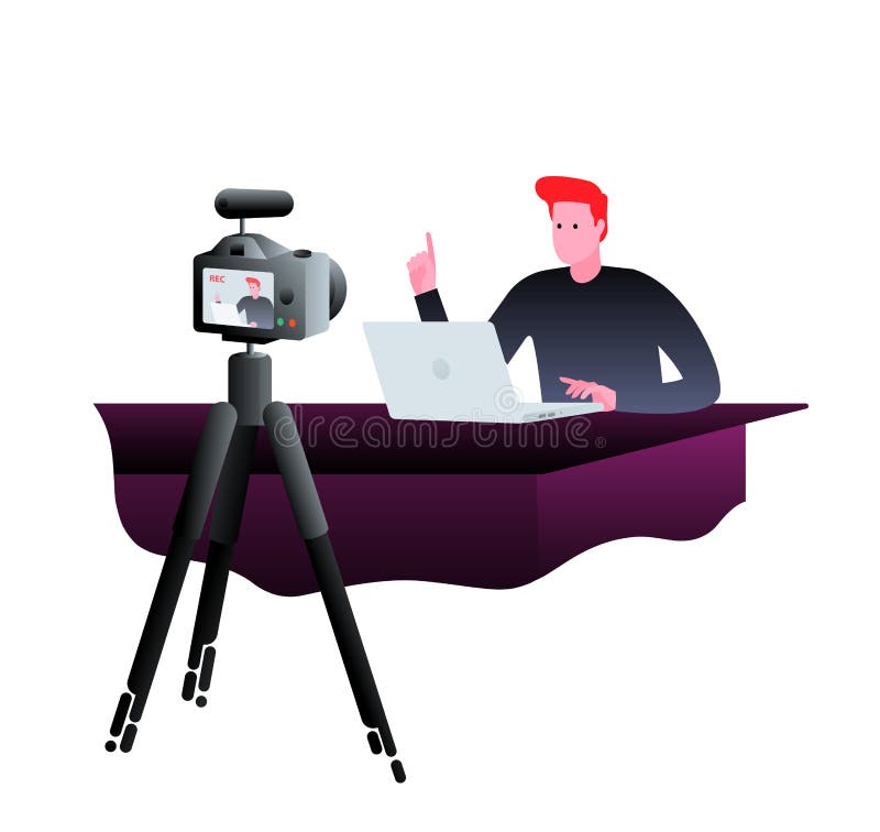 Man Taking Video Using Digital Camera in Front of Colorful Vegetation ...