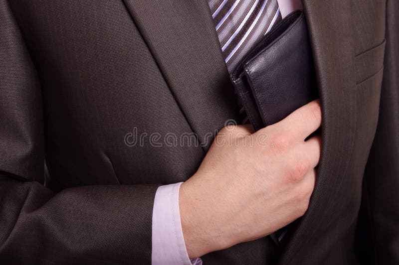Businessman Takes His Wallet Out of His Pocket Stock Image - Image of ...