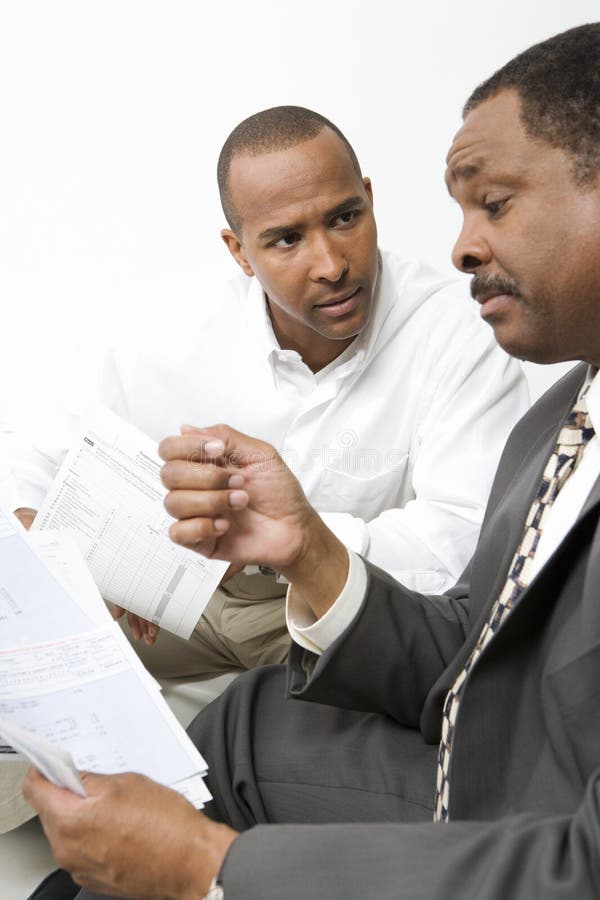 Man Talking with Accountant Stock Image - Image of chartered ...