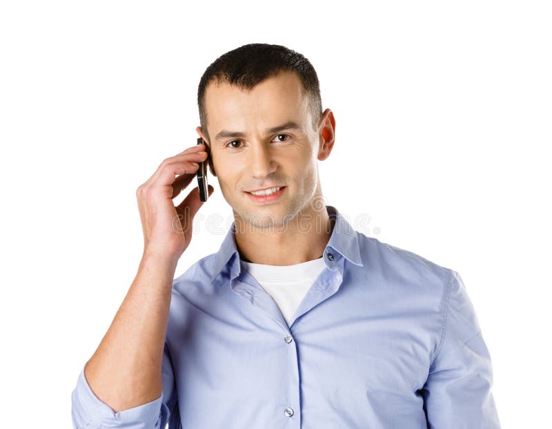 Man Talking on the Cell Phone Stock Photo - Image of horizontal, career ...