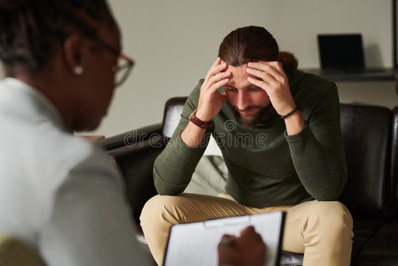 Man Talking about His Problems during Consultation Stock Image - Image ...