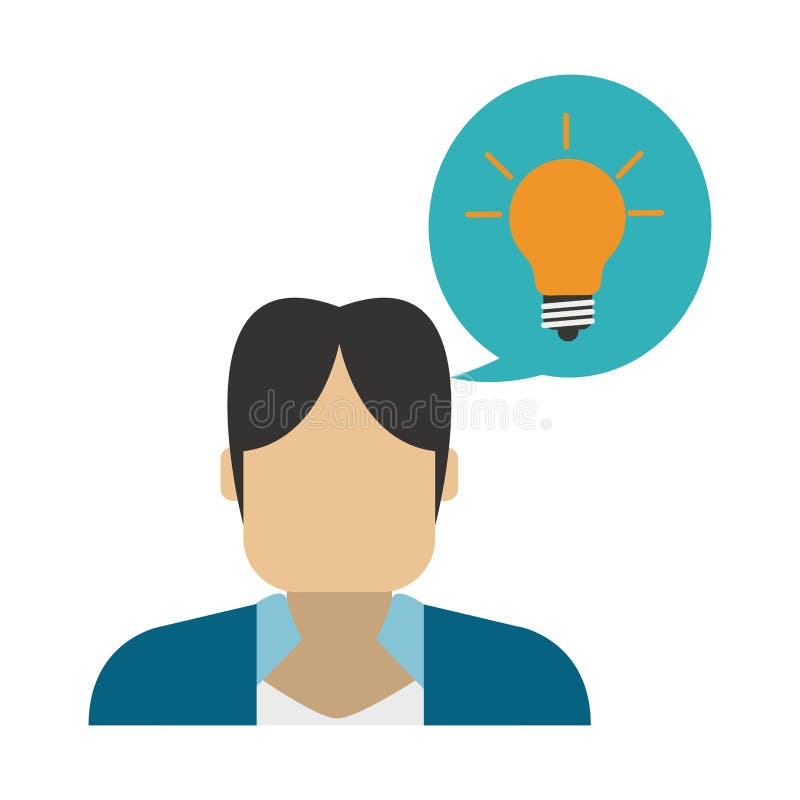 Man talking of idea stock vector. Illustration of symbol - 143420859