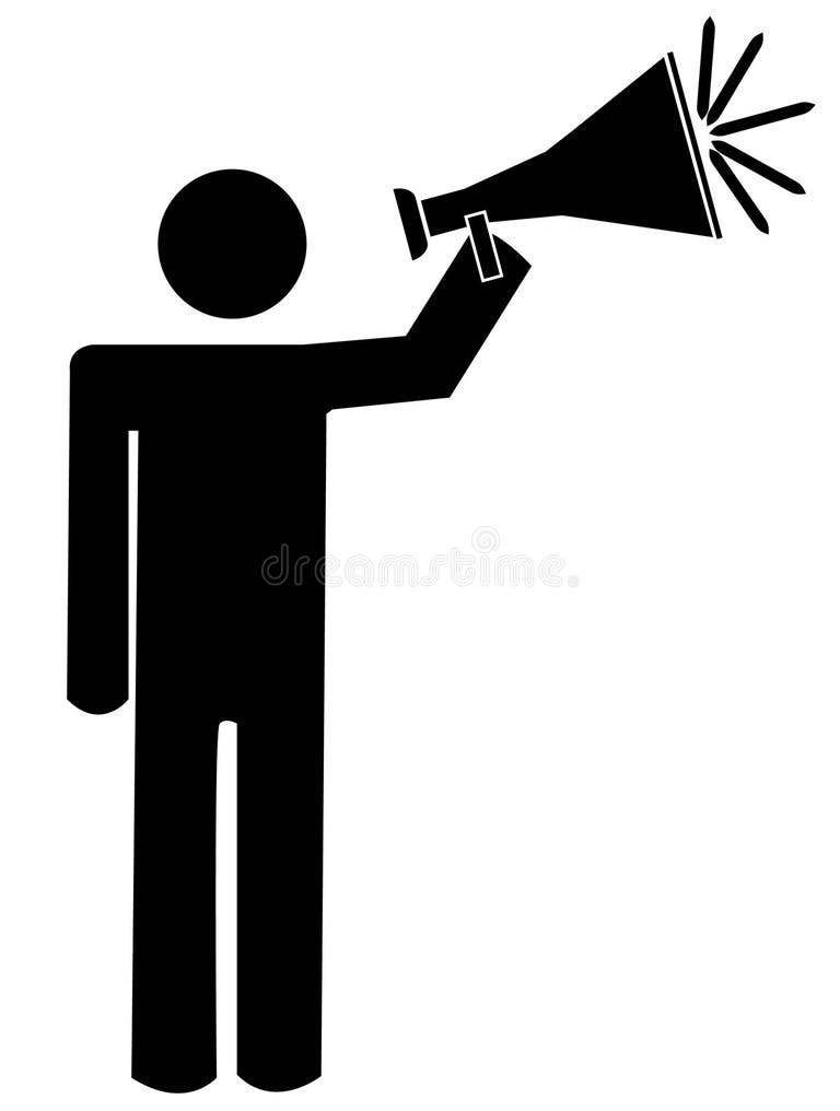 Megaphone Person Talking Stock Illustrations – 2,319 Megaphone Person ...
