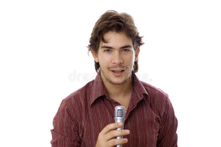 Man talking by microphone stock photo. Image of masculin - 3000686