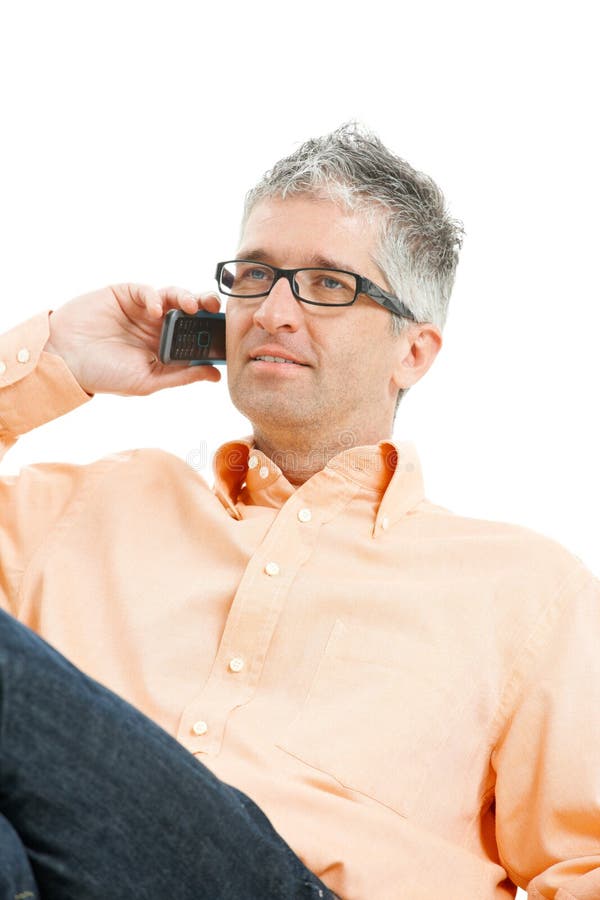 Businessman with Multiple Cell Phones Stock Image - Image of boss ...