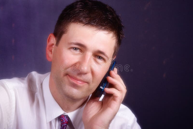 Man talking on mobile stock image. Image of studio, talk - 50115913