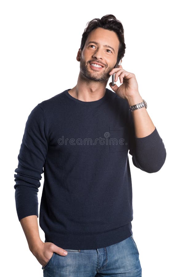 Man talking over phone stock photo. Image of look, mobile - 67912692