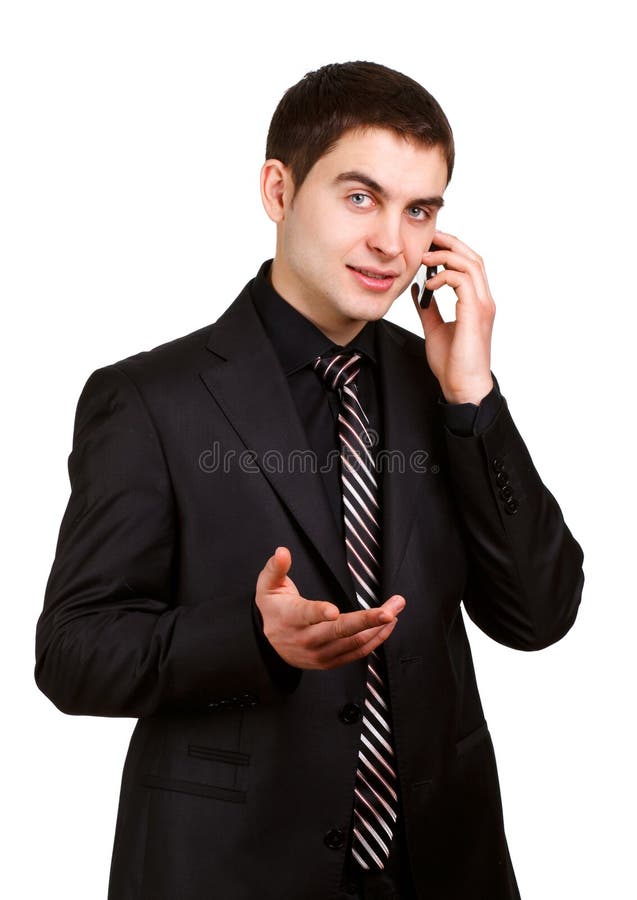 Man talking on phone stock image. Image of listening - 26685219