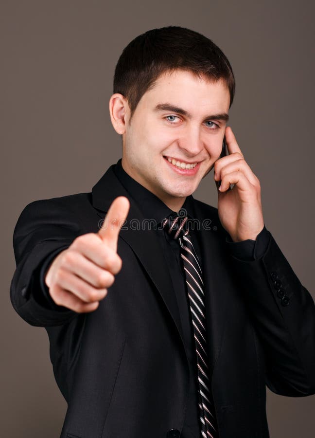 Man talking on phone stock photo. Image of adult, smile - 26685354