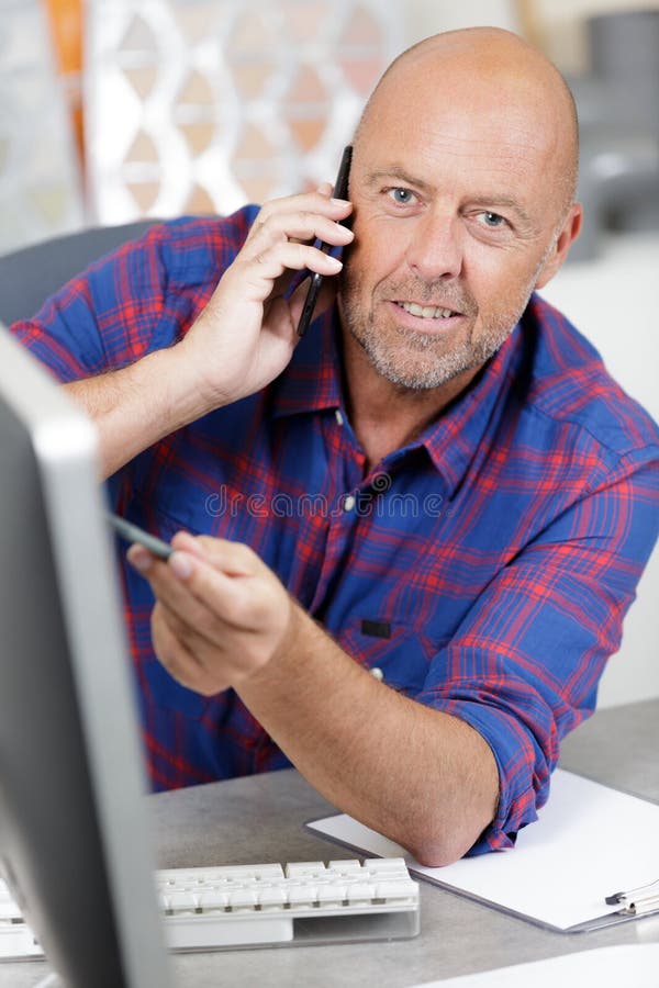 Man talking on phone stock photo. Image of talking, holding - 315973246
