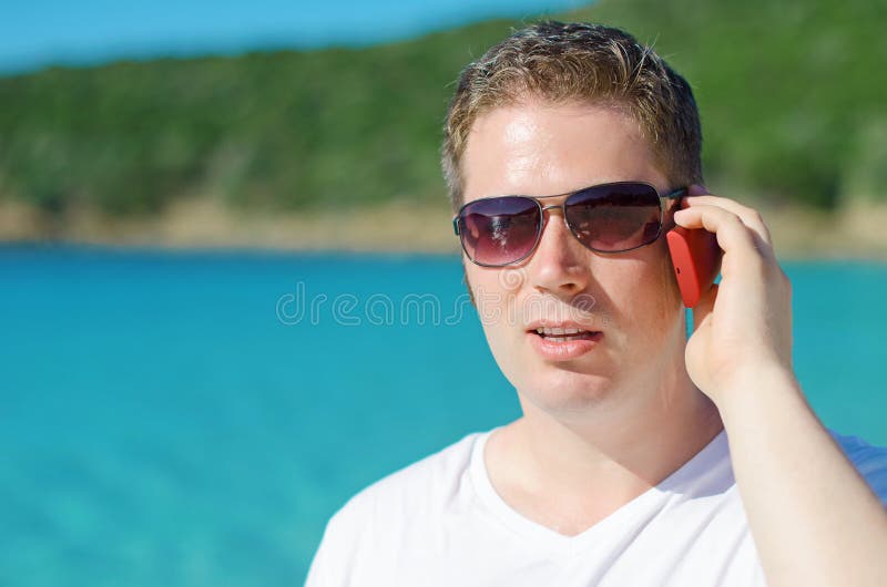 Man talking on the phone. stock image. Image of handsome - 39594149
