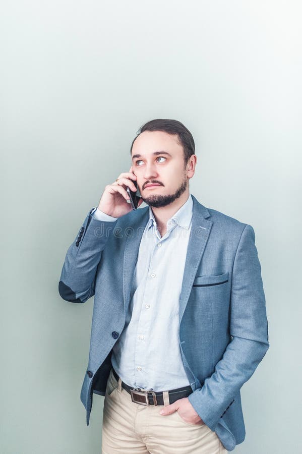 Man Talking on the Phone. Businessman Talks Stock Image - Image of ...