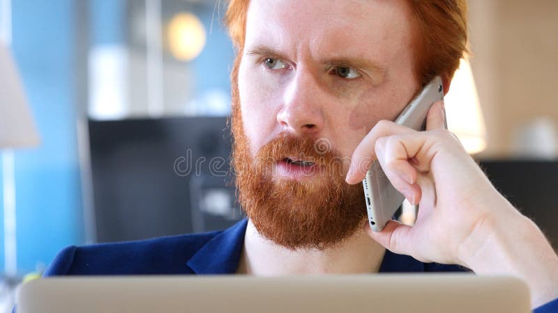 Man Talking on Phone, Close Up Stock Image - Image of designer, listen ...