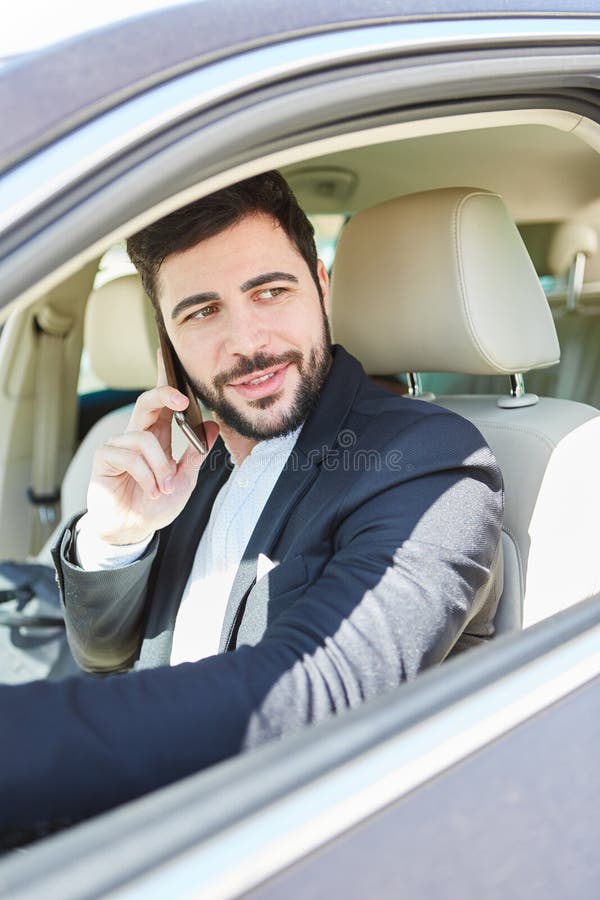 Man is Talking on the Phone while Driving Stock Image - Image of ...