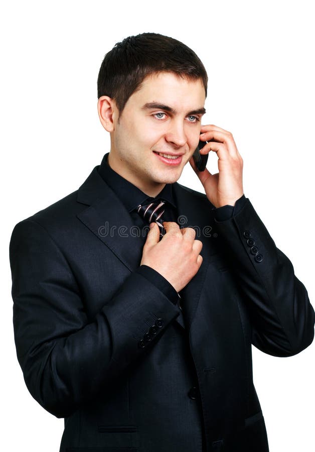 Man talking on phone stock photo. Image of handsome, executive - 30646404
