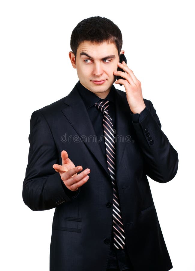 Man talking on phone stock image. Image of looking, people - 30646425