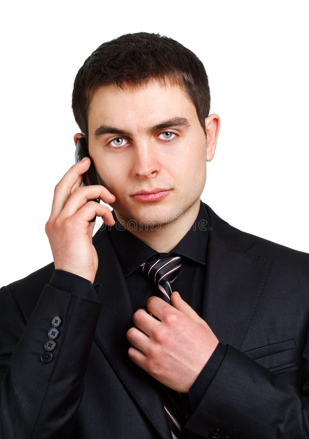 Man talking on phone stock photo. Image of mobile, confident - 26685416