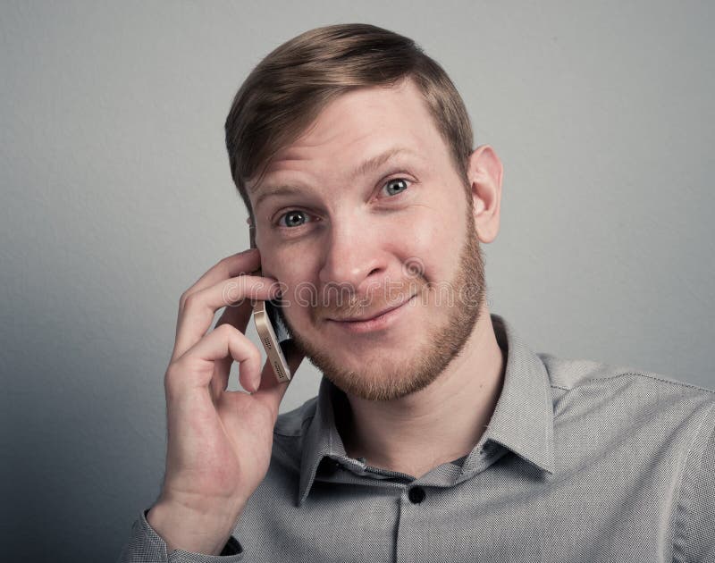Man talking on phone stock photo. Image of hipster, discussion - 123631558